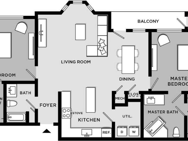 Hampton Astoria 2 Bedroom Apartment for Rent at 22901 Chenal Valley Dr, Little Rock, AR 72223