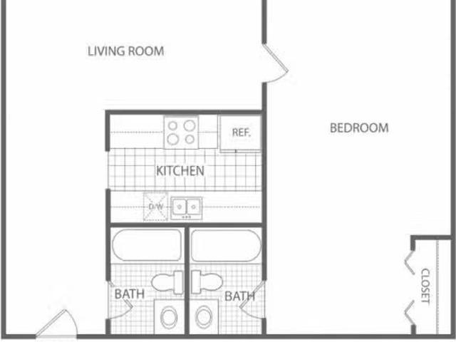 Hartford Commons 1 Bed 2 Bath HC C