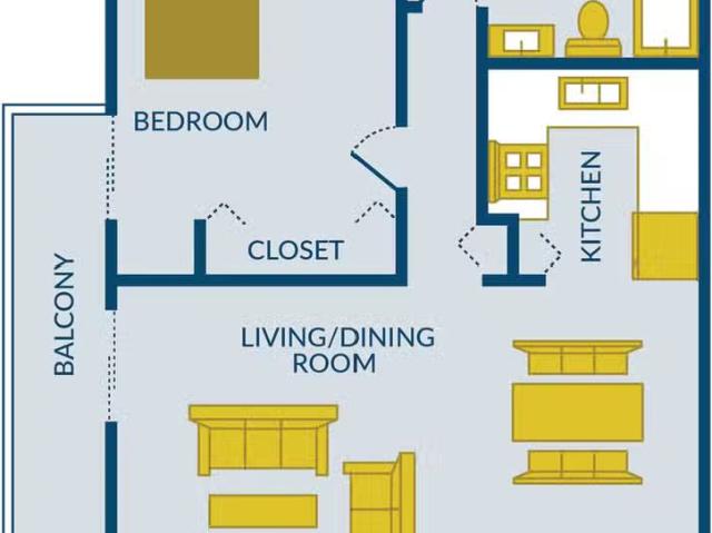 Harbor Pointe Apartments 1 Bedroom with Large Balcony