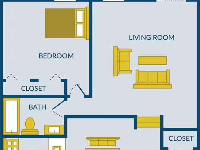 Harbor Pointe Apartments 1 Bedroom with Private Dining