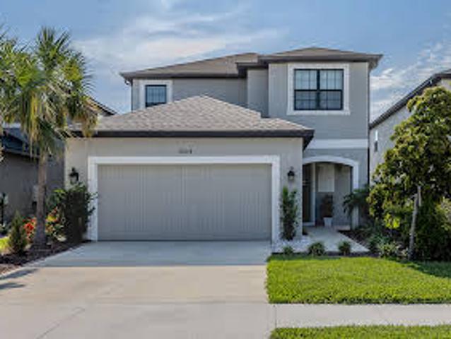 Contemporary house with pool and garden