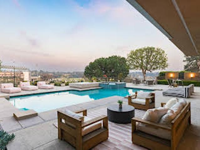 Contemporary house with pool and garden