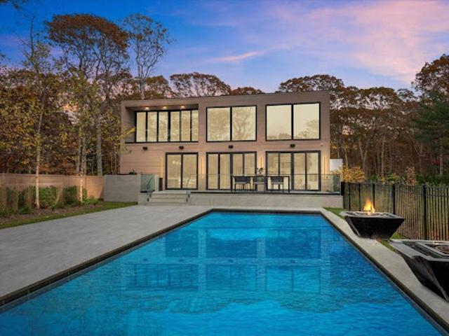 Contemporary house with pool and garden