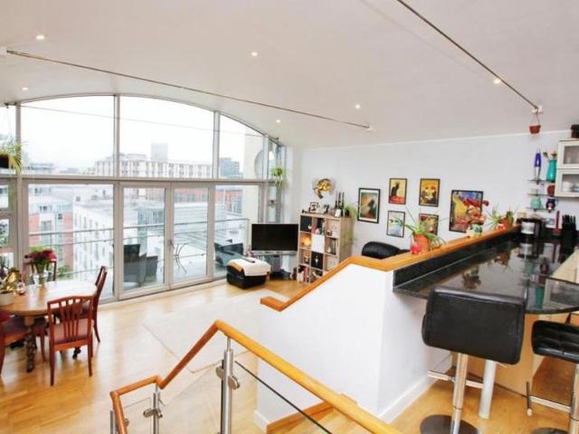 Immaculate two bedroom flat in sought after area with excellent transport links, high ceilings, open plan layout, stylish kitchen, two balconies, and modern amenities, perfect for couples or sharers