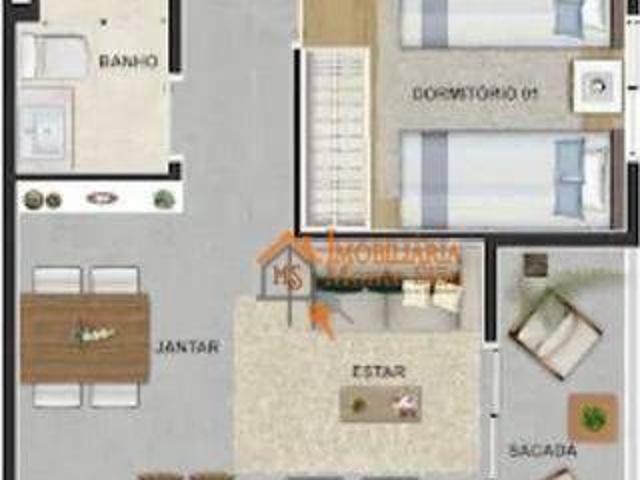 Apartamento em Vila Augusta, Guarulhos/SP de 47m² 2 quartos à venda por R$ 389.000,00