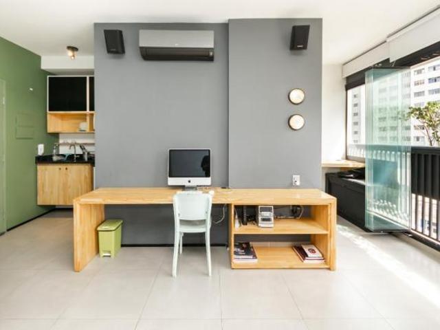 Atraente apartamento para venda e locação em Vila Buarque com 1 quarto, 33m²
