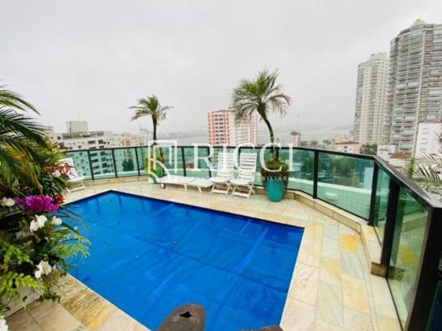 Imponente cobertura de luxo com 6 quartos na Ponta da Praia, Santos SP: 3 suítes, 4 salas, 6 banheir