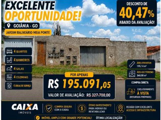 Investimento para RENDA, Aluguel. Gyn GO, Balneário Meia Ponte