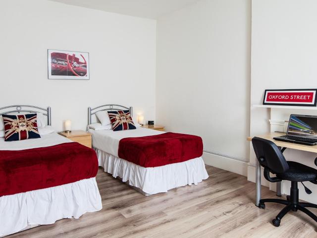 Inviting bed in a twin bedroom close to The University of Law London Bloomsbury Has a Room
