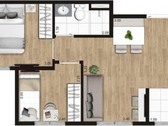 Apartamento pronto, 02 dormitórios com 41m², varanda e vaga Vila Mira