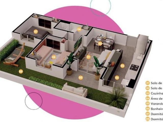 Jardim Paineiras Apartamento 2 quartos com Varanda