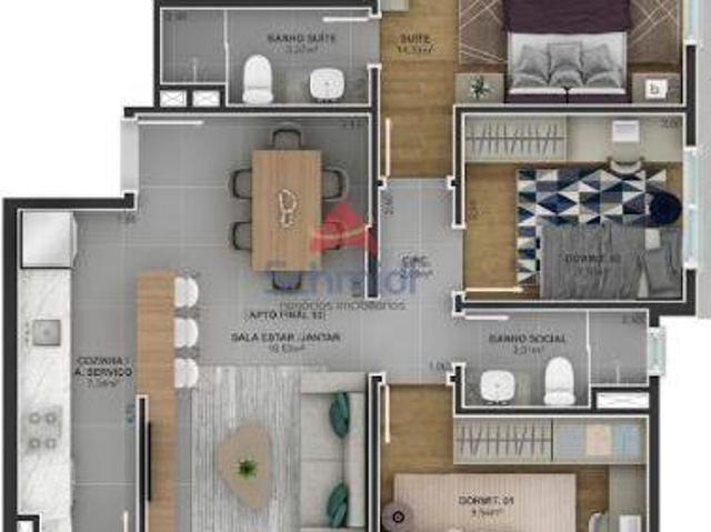 Jardins Apartamento com 3 dormitórios à venda, 86 m² São Leopoldo/RS