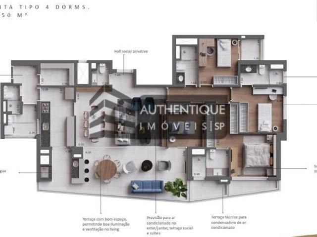 JOAQUIM BROOKLIN Apartamento à venda no bairro Brooklin São Paulo/SP, Zona Sul