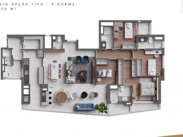 JOAQUIM BROOKLIN APTOS. 3 SUÍTES. 168 m² 2 VAGAS