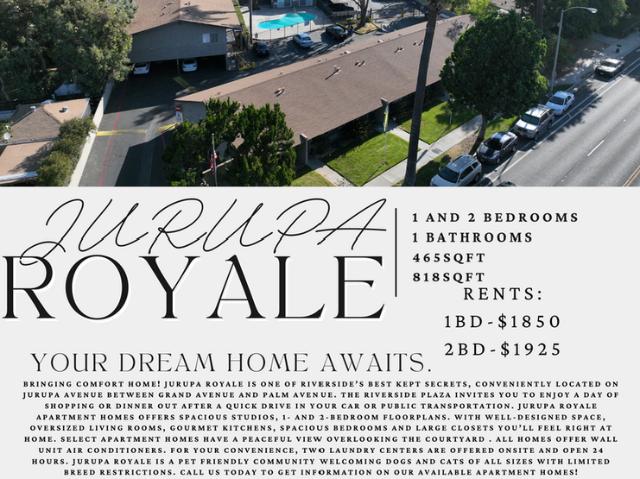 Jurupa Royale Apartments 1 Bedroom Apartment for Rent at 4747 Jurupa Ave, Riverside, CA 92506 Grand