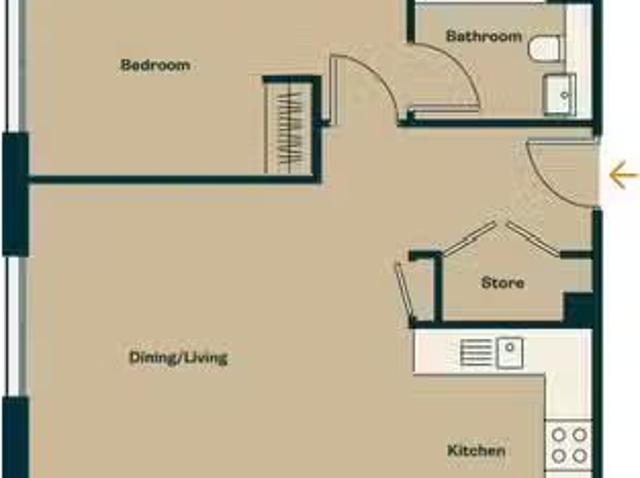 Deal! 1 BA 1 bedroom flat for rent in The Goodsyard, B18
