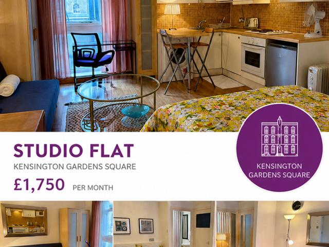 Kensington Gardens Square, London W2, Studio to rent, £1,750 pcm | PrimeLocation