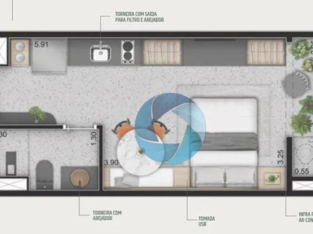 Kitnet com 1 dormitório à venda, 25 m² por R$ 447.000,00 Vila Olímpia São Paulo/SP