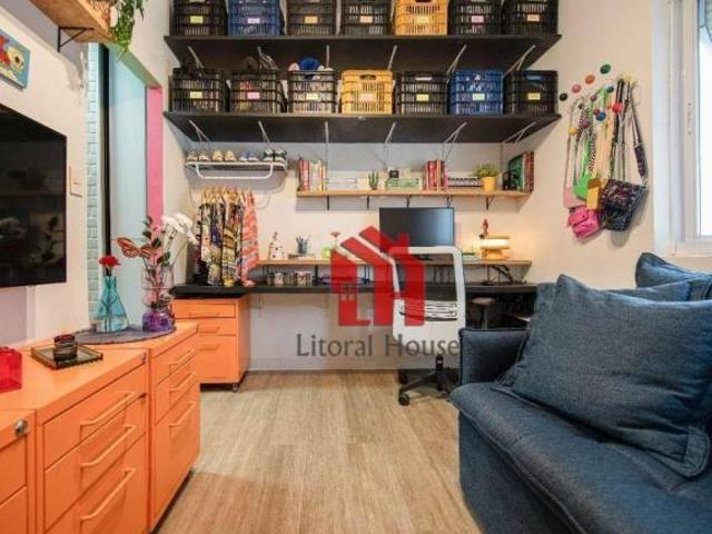 Kitnet com 1 dormitório à venda, 26 m² por R$ 295.000,00 Embaré Santos/SP
