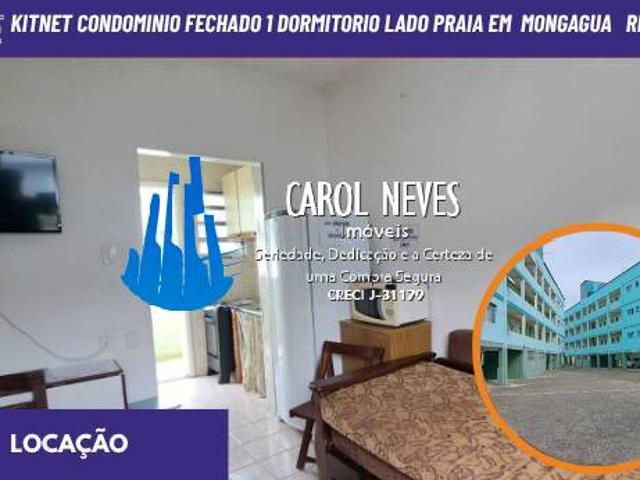 KITNET CONDOMINIO FECHADO 1 DORMITORIO LADO PRAIA LOCACAO MONGAGUA