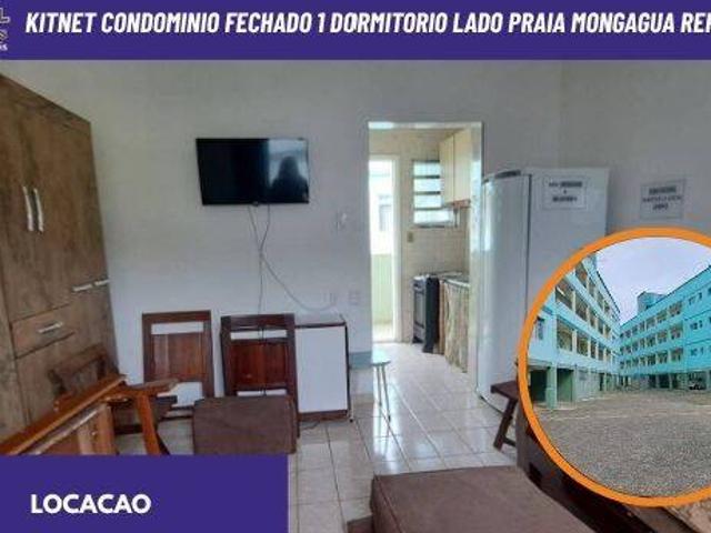 KITNET CONDOMINIO FECHADO 1 DORMITORIO LADO PRAIA LOCACAO MONGAGUA