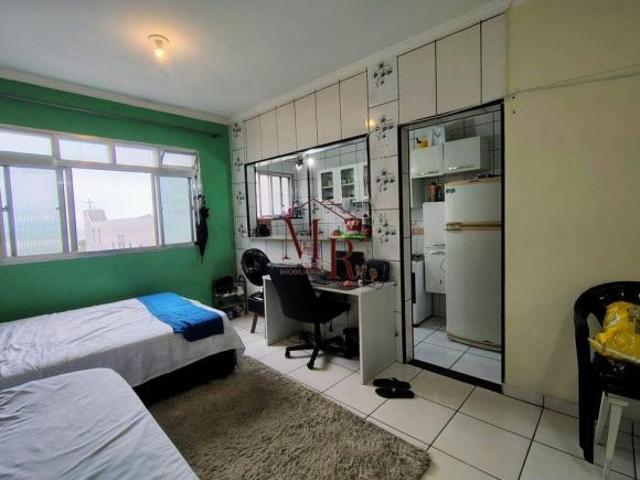 Kitnet em Boqueirão Praia Grande, Vista mar, 33 mtr, cozinha Americana