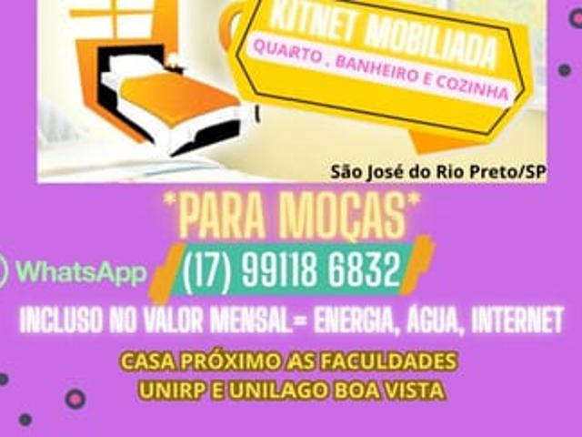 KITNeT Individual e Mobiliada para Moça