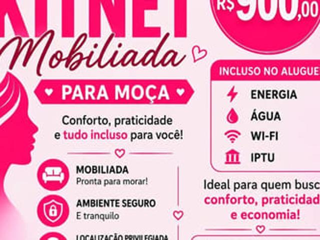 KITNeT Individual e Mobiliada para Moça