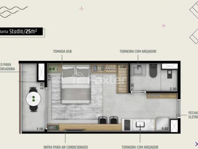 Kitnet / JK / Studio, 1 dormitórios, 25 m², em Pinheiros