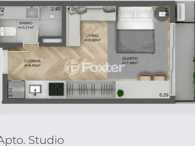 Kitnet / JK / Studio, 1 dormitórios, 27 m², em Cidade Baixa