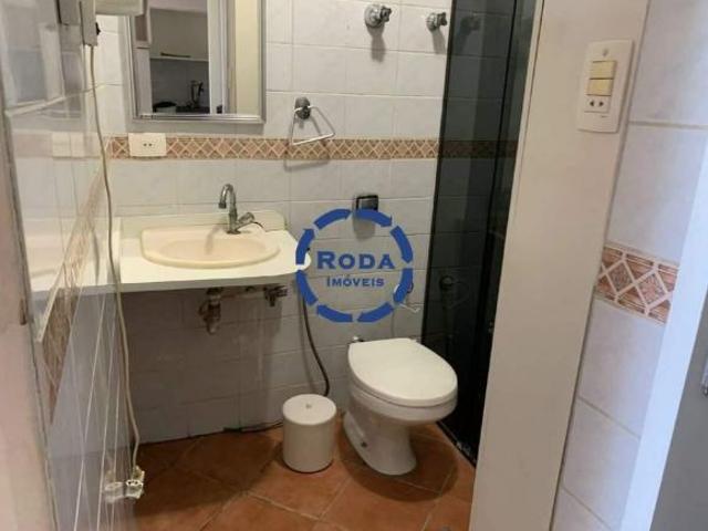 Kitnet mobiliada com vista para o mar | Boqueirão, Santos – 28 m², 1 dorm, 1 vaga