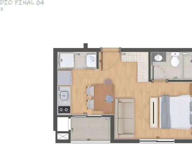 Kitnet / Stúdio para Venda em Curitiba/PR Água Verde 1 Quartos