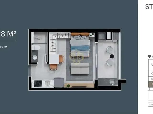 Kitnet / Stúdio para Venda em Curitiba/PR Novo Mundo 1 Quartos
