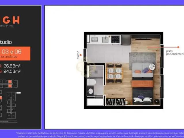 Kitnet / Stúdio para Venda em Curitiba/PR Novo Mundo 1 Quartos