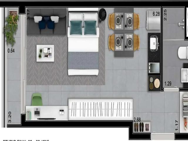 Kitnet / Stúdio para Venda em São Paulo/SP Cerqueira César 1 Quartos