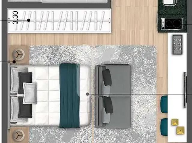 Kitnet / Stúdio para Venda em São Paulo/SP República 1 Quartos