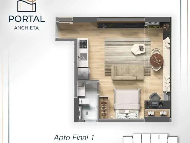 Kitnet / Stúdio para Venda em São Vicente/SP Centro 1 Quartos