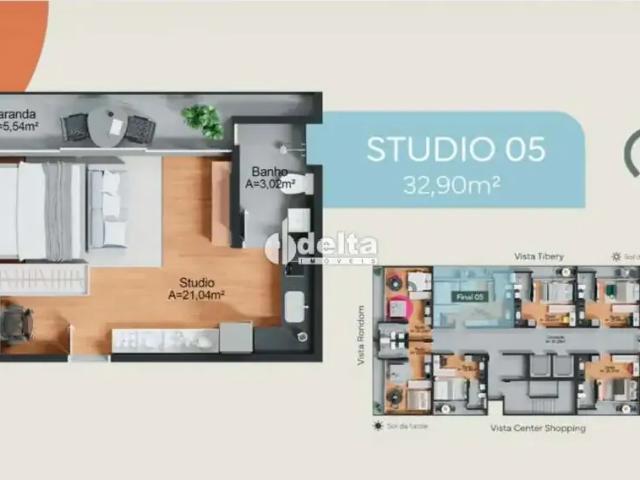 Kitnet / Stúdio para Venda em Uberlândia/MG Tibery 1 Quartos