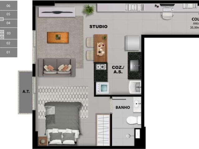 Kitnet / Stúdio para Venda em Vitória/ES Jardim Camburi 1 Quartos