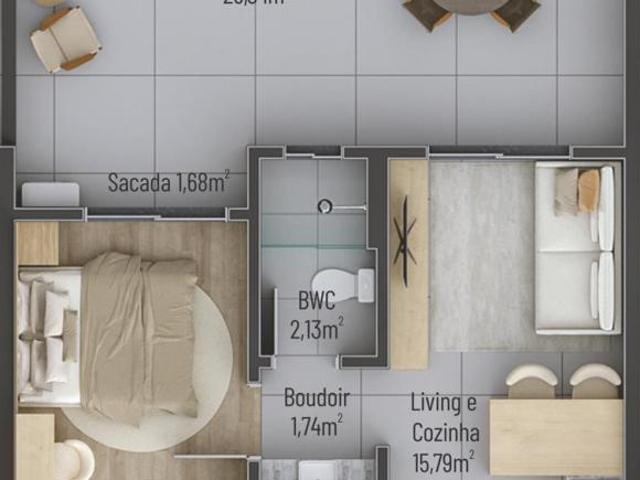 Kobe | Garden 1 Quarto, na Vila Izabel | 61,8m²