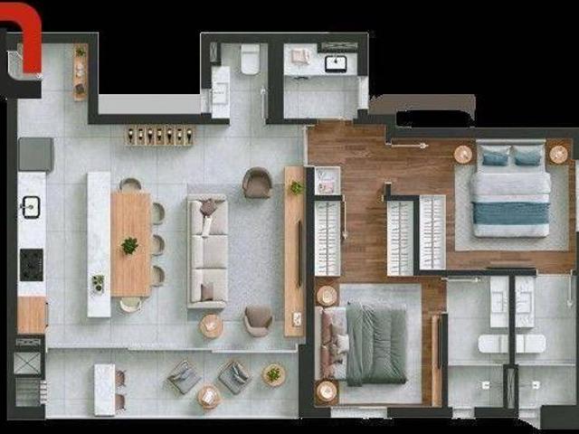 Kóra Apto 86m² 2 suítes, sacada gourmet e 1 vaga no Portão