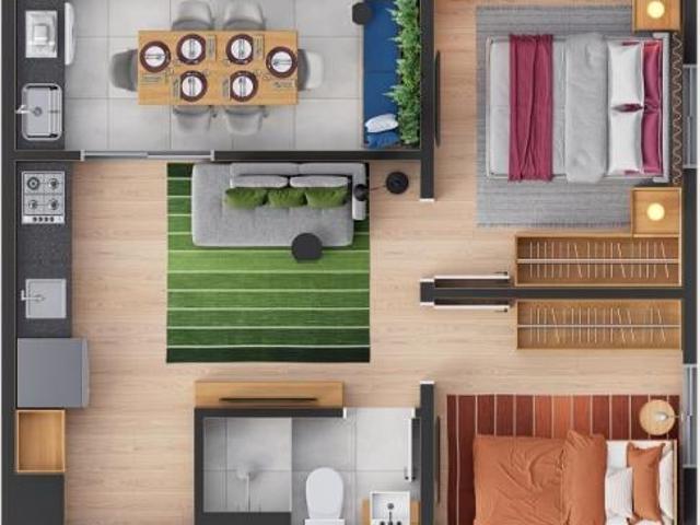 Lançamento no Ipiranga, 2 dormitorios, 38m², varanda, Minha Casa Minha Vida