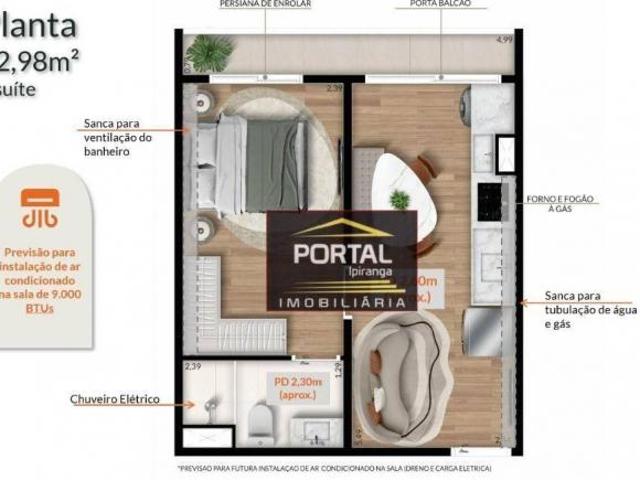 Lançamento! Apartamento com 1 dormitório à venda, 32 m² por R$ 357.988 Aclimação São Paulo/SP