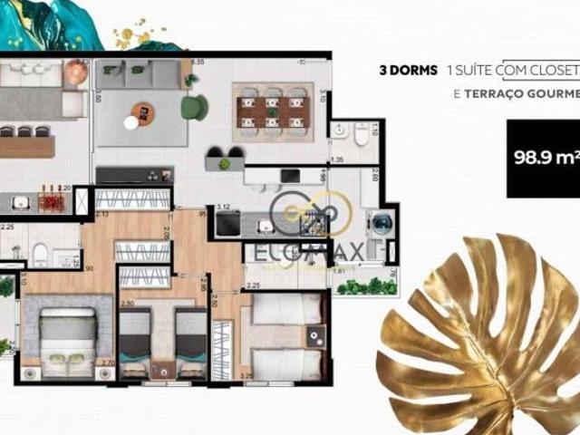 Lançamento ! Apartamento com 3 dormitórios à venda, 98 m² por R$ 930.000 Centro Guarulhos/SP