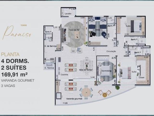 Lançamento Calabasas Ocean Front, Apartamentos de 109,68 m² a 326,39 m², 3 a 4 Dormitórios, 1 a 4 Su