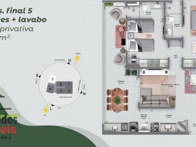 Lançamento com 2 quartos à venda, 71 m² entrada de 71.000 por R$ 575.000 Aviação Praia Grande/S