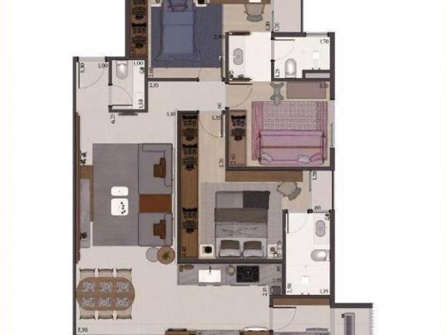 Lançamento com 3 suítes à venda, 105 m² por R$ 1.312.000 Vila Ema São José dos Campos/SP