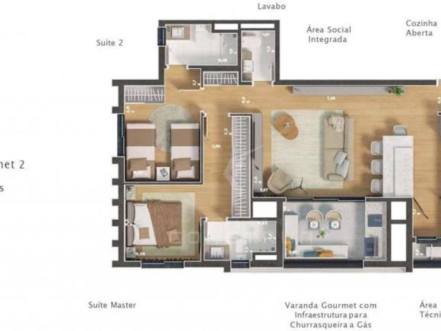 LANÇAMENTO DE APARTAMENTOS AO LADO DO SHOPPING DOM PEDRO COM 2 SUÍTES E VARANDA GOURMET