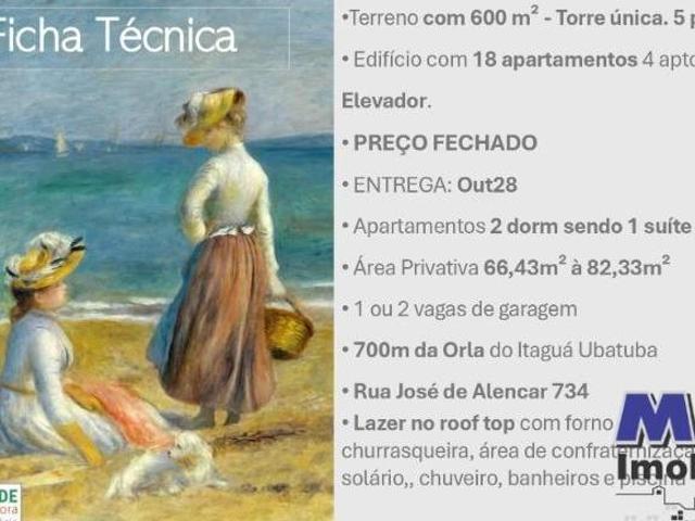 Apartamwnto em em Ubatuba. Itaguá. Renoir Residencial
