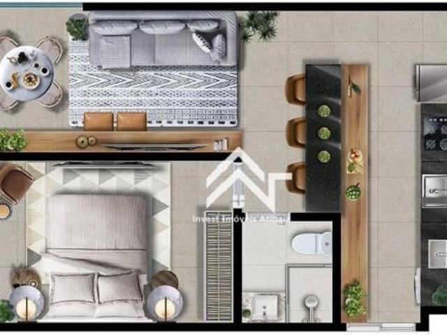 Lançamento Verus Residencia Apartamento com 1 dormitório à venda, 43 m² por R$ 442.374,00 At